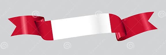 3D Flag of Peru on ribbon stock vector. Illustration of material ...