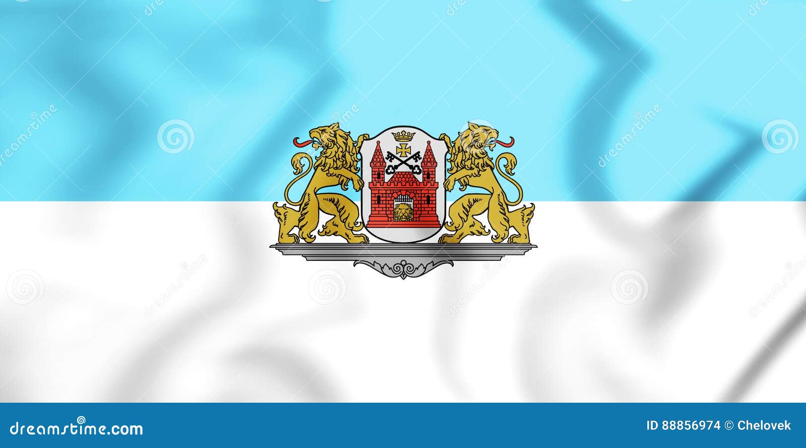 3D Flag of Riga, Latvia. stock illustration. Illustration of ensign ...