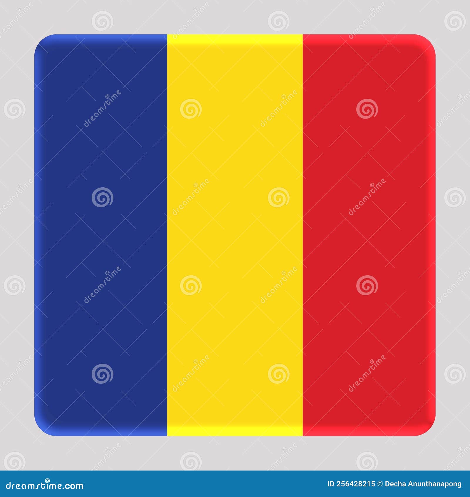 3D Flag of Romania on Square Stock Image - Image of asia, material ...
