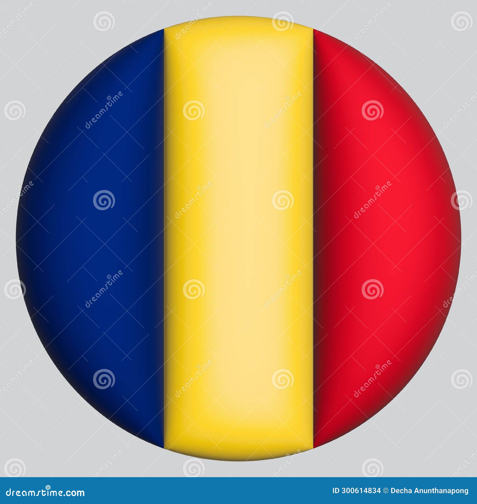 3D Flag of Romania on Circle Stock Illustration - Illustration of ...