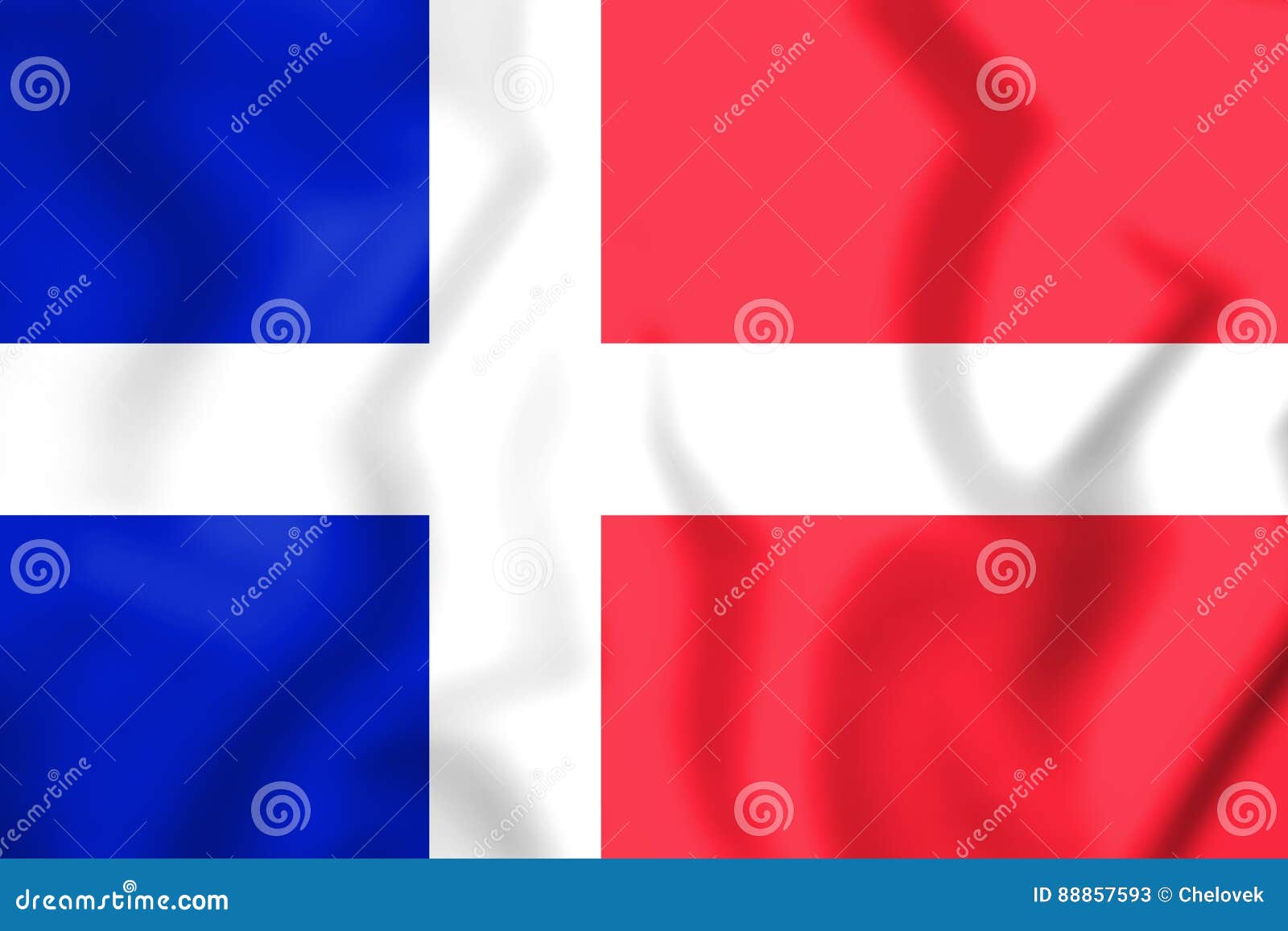 3D Flag of the Saar Protectorate 1947-1957. Stock Illustration ...