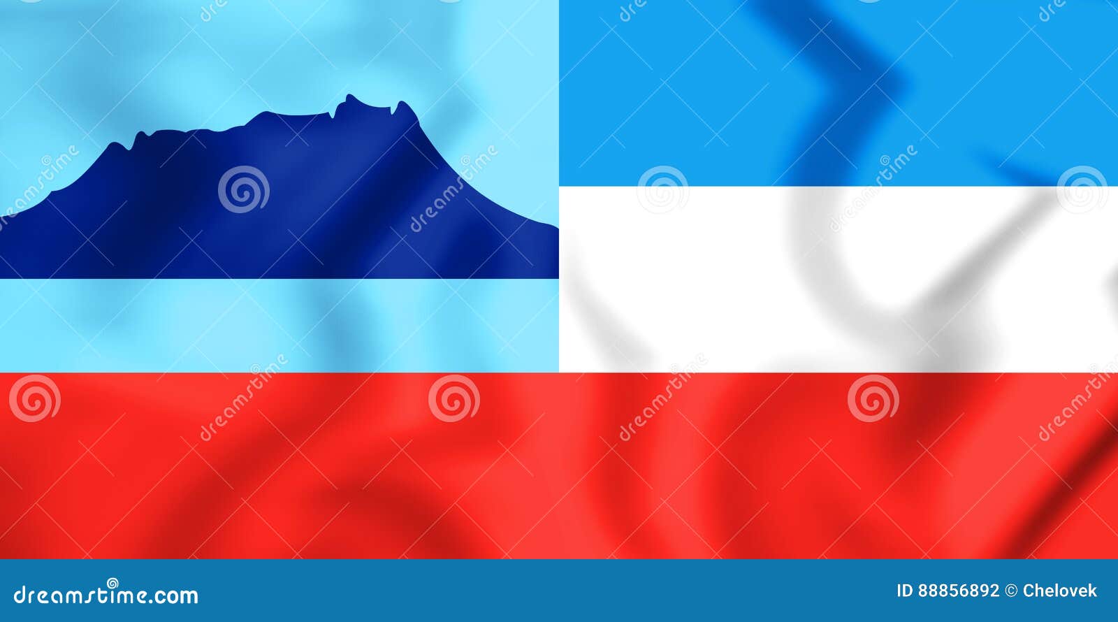 3D Flag of Sabah, Malaysia. Stock Illustration - Illustration of symbol ...