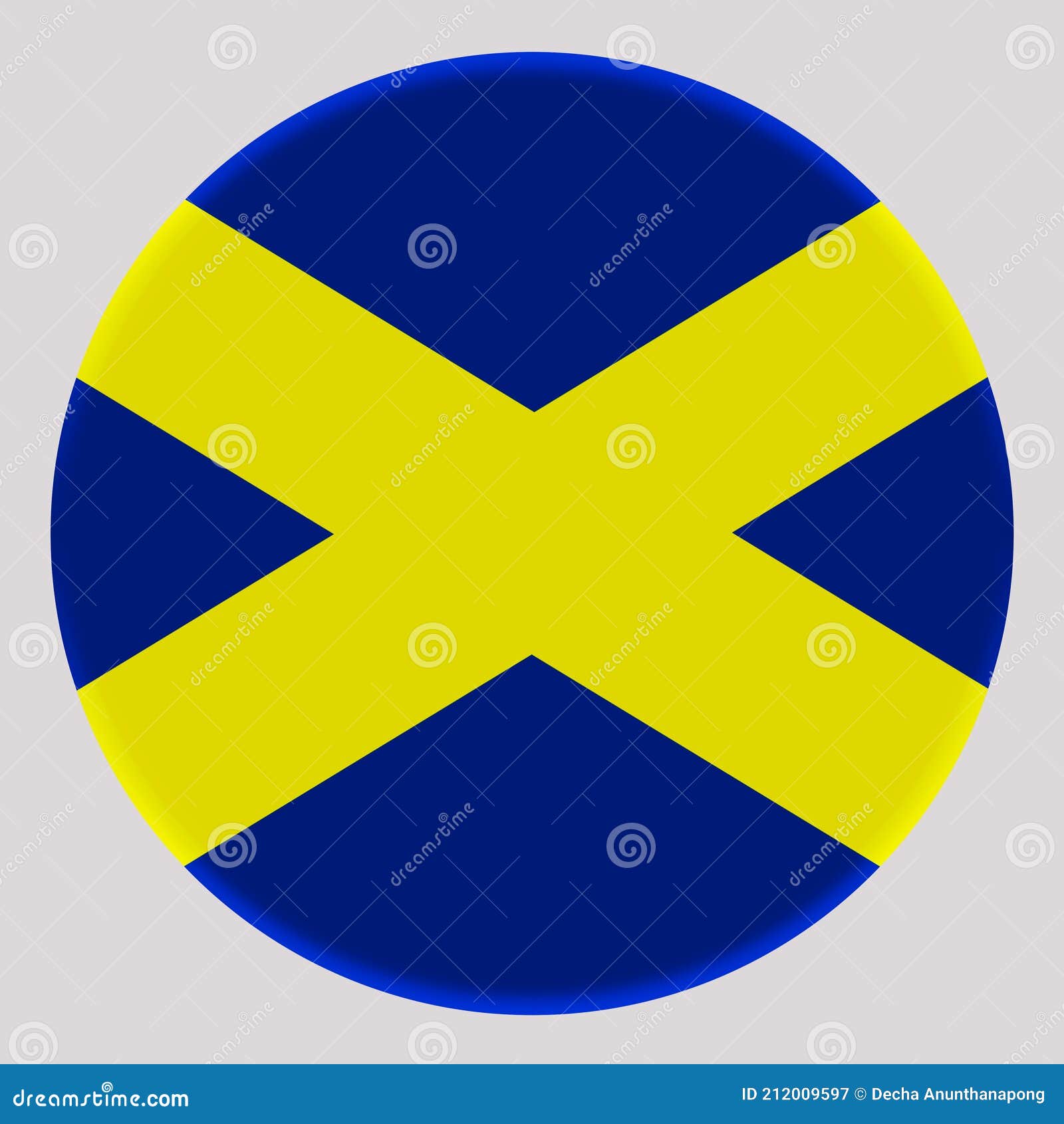 3D Flag of Scotland on Circle Stock Illustration - Illustration of ...