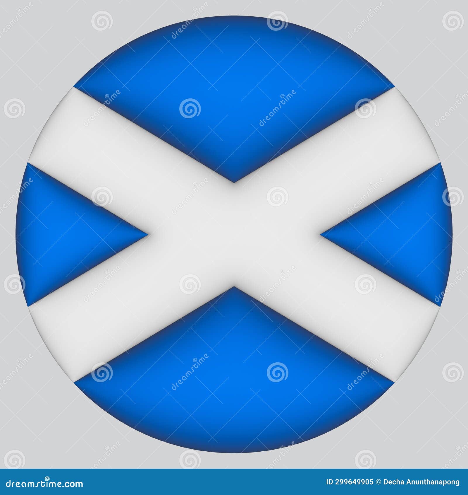 3D Flag of Scotland on Circle Stock Illustration - Illustration of ...