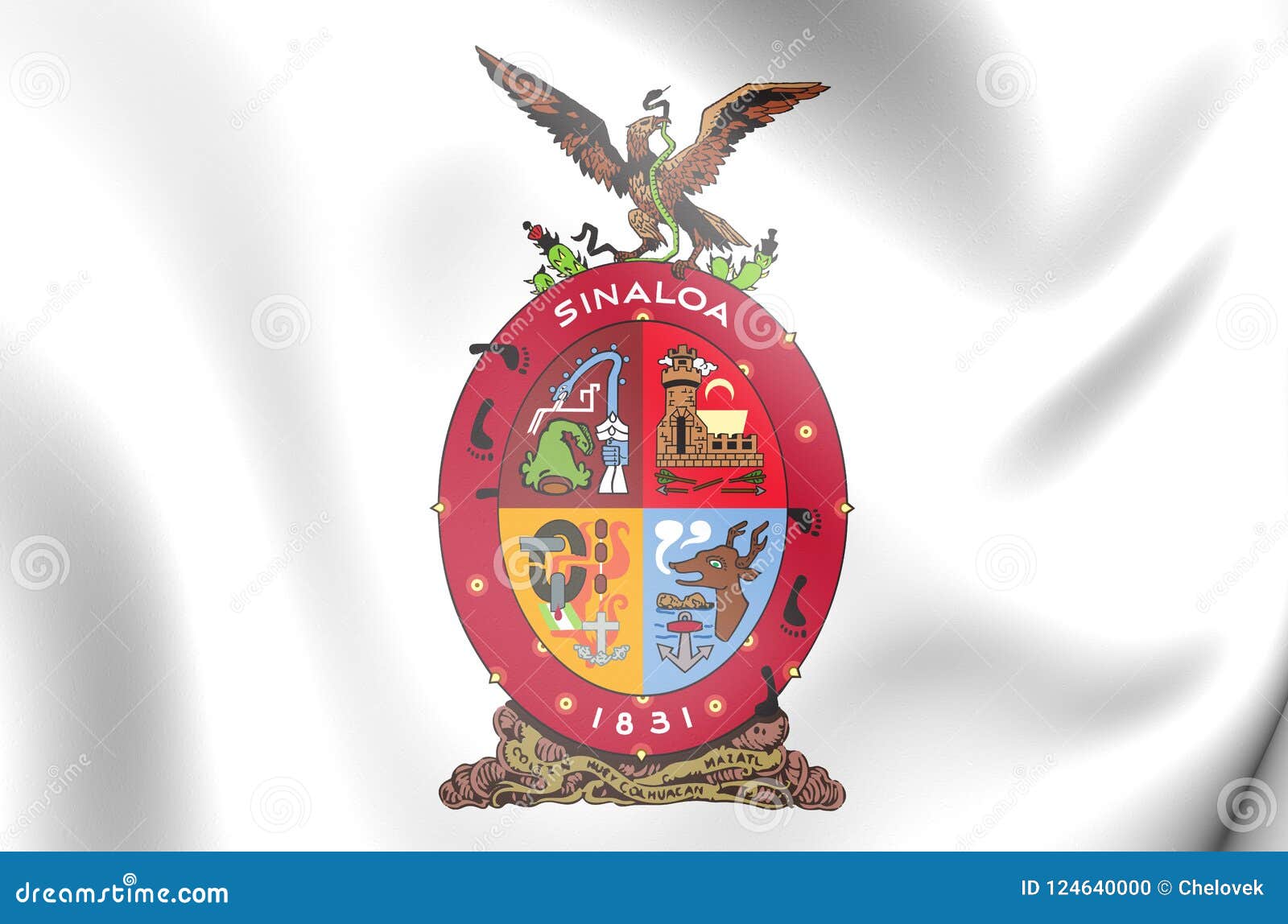 3D Flag of Sinaloa, Mexico. Stock Illustration - Illustration of estado ...
