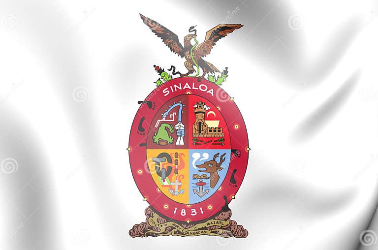 3D Flag of Sinaloa, Mexico. Stock Illustration - Illustration of estado ...
