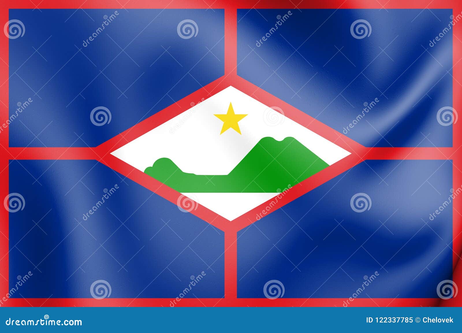 3D Flag of Sint Eustatius. stock illustration. Illustration of body ...