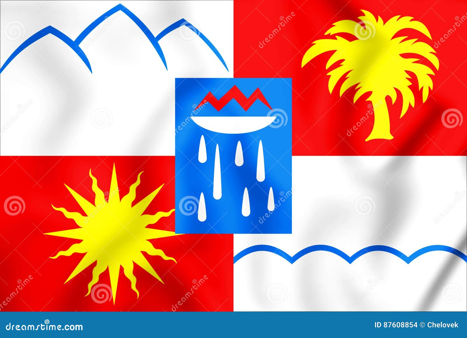 3D Flag of Sochi, Russia. stock illustration. Illustration of banner ...