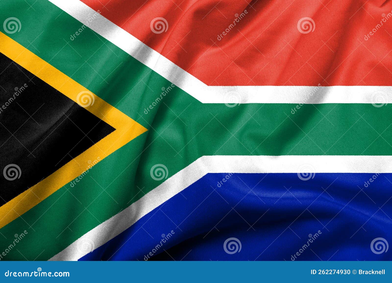 3D Flag of South Africa Satin Stock Illustration - Illustration of ...