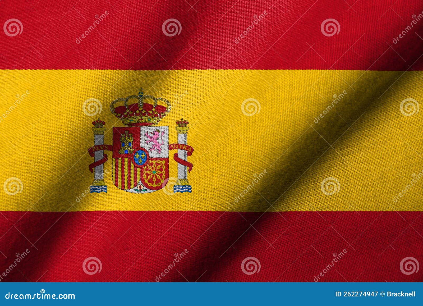 3D Flag of Spain waving stock illustration. Illustration of spanish ...