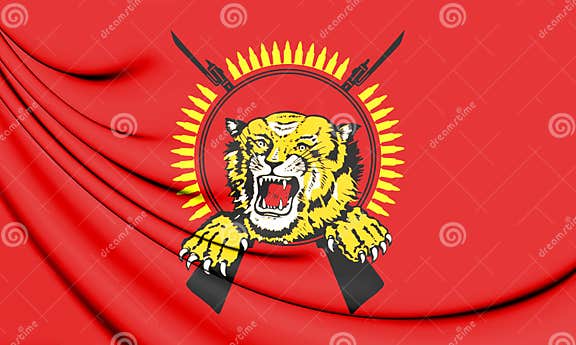 3D Flag of Tamil Eelam. stock illustration. Illustration of ensign ...