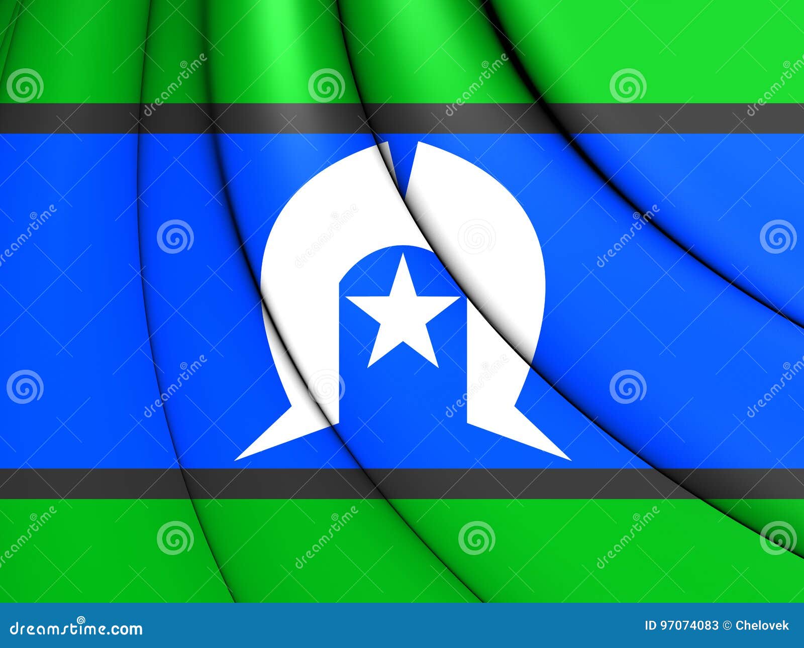 Flag of Torres Strait Islanders Stock Illustration - Illustration of ...