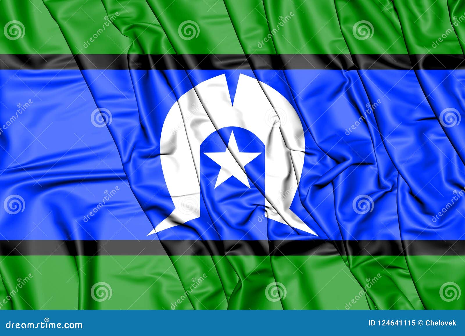 3D Flag of Torres Strait Islanders. Stock Illustration - Illustration ...