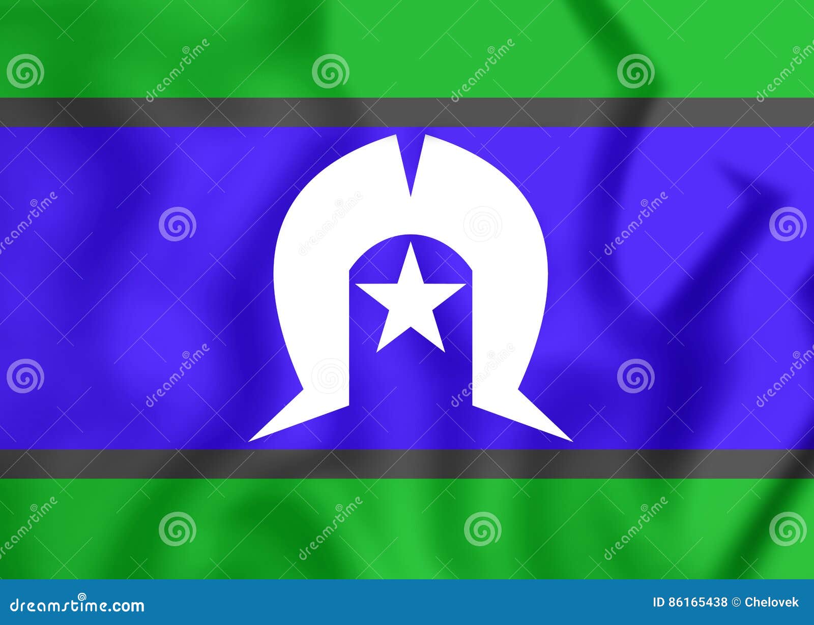 3D Flag of Torres Strait Islanders. Stock Illustration - Illustration ...
