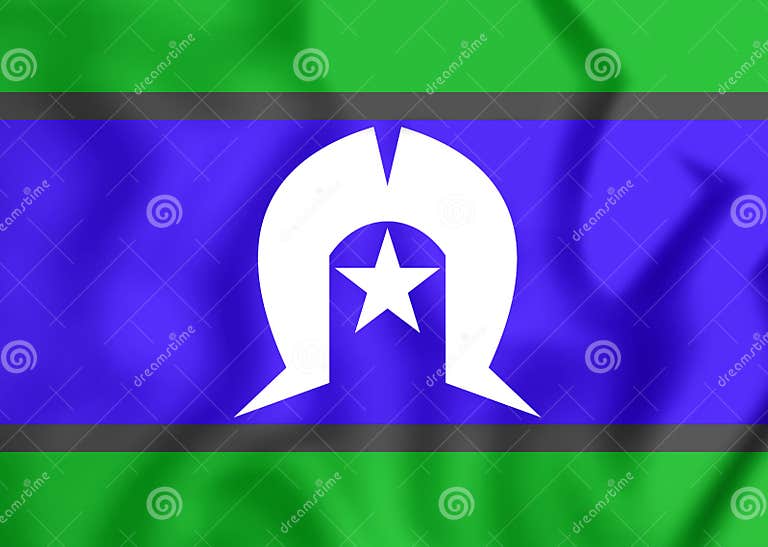 3D Flag of Torres Strait Islanders. Stock Illustration - Illustration ...