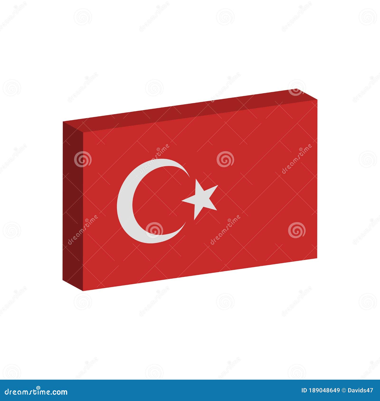 3D flag of Turkey stock vector. Illustration of nation - 189048649