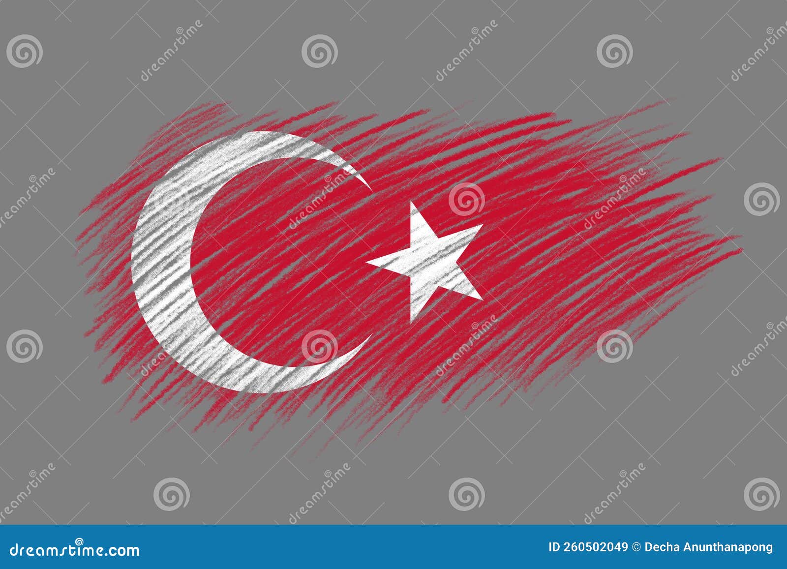3D Flag of Turkiye on Style Brush Stock Illustration - Illustration of ...