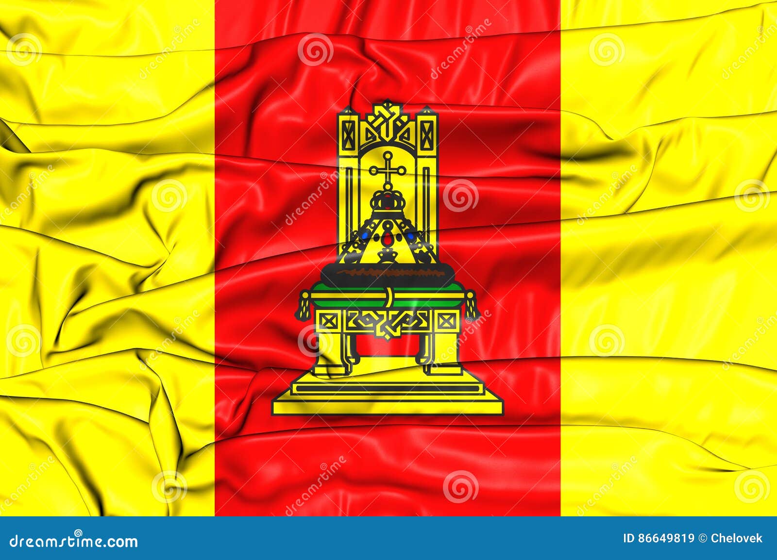 3D Flag of Tver Oblast, Russia. Stock Illustration - Illustration of ...