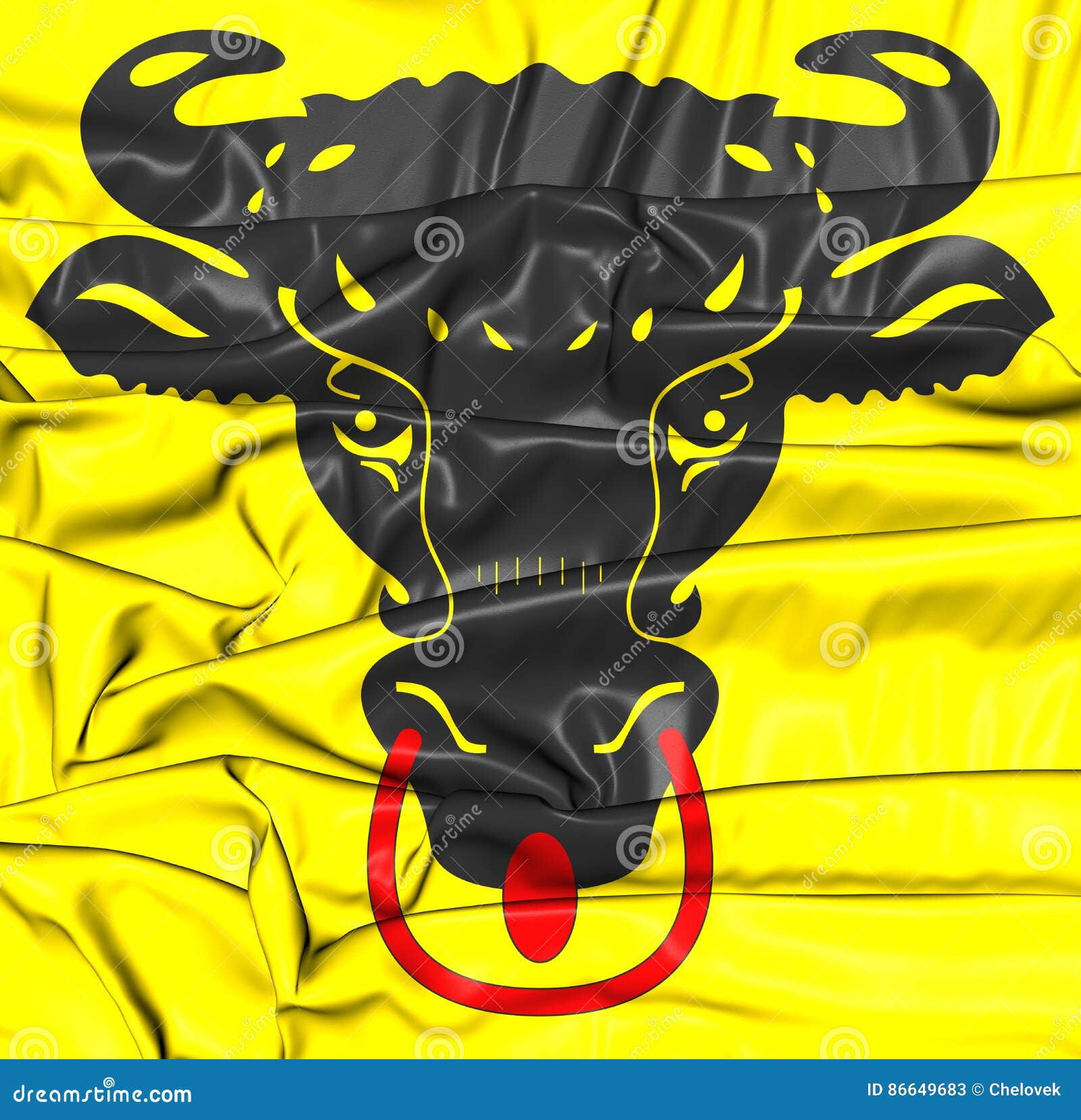 3D Flag of Uri Canton, Switzerland. Stock Illustration - Illustration ...