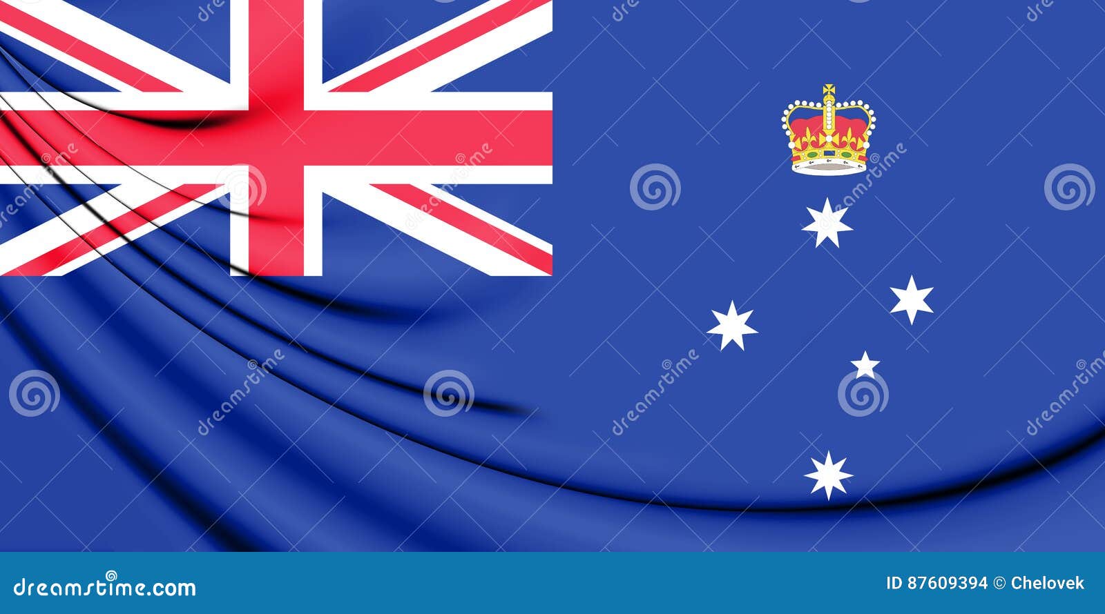 3D Flag of Victoria, Australia. Stock Illustration - Illustration of ...