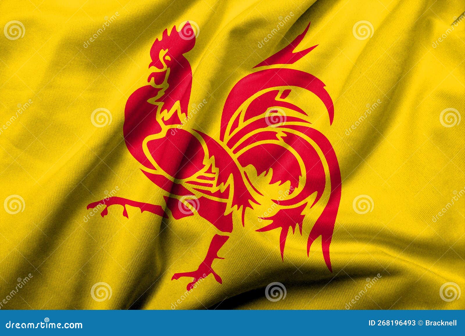 3D Flag of Wallonia satin stock illustration. Illustration of nation ...