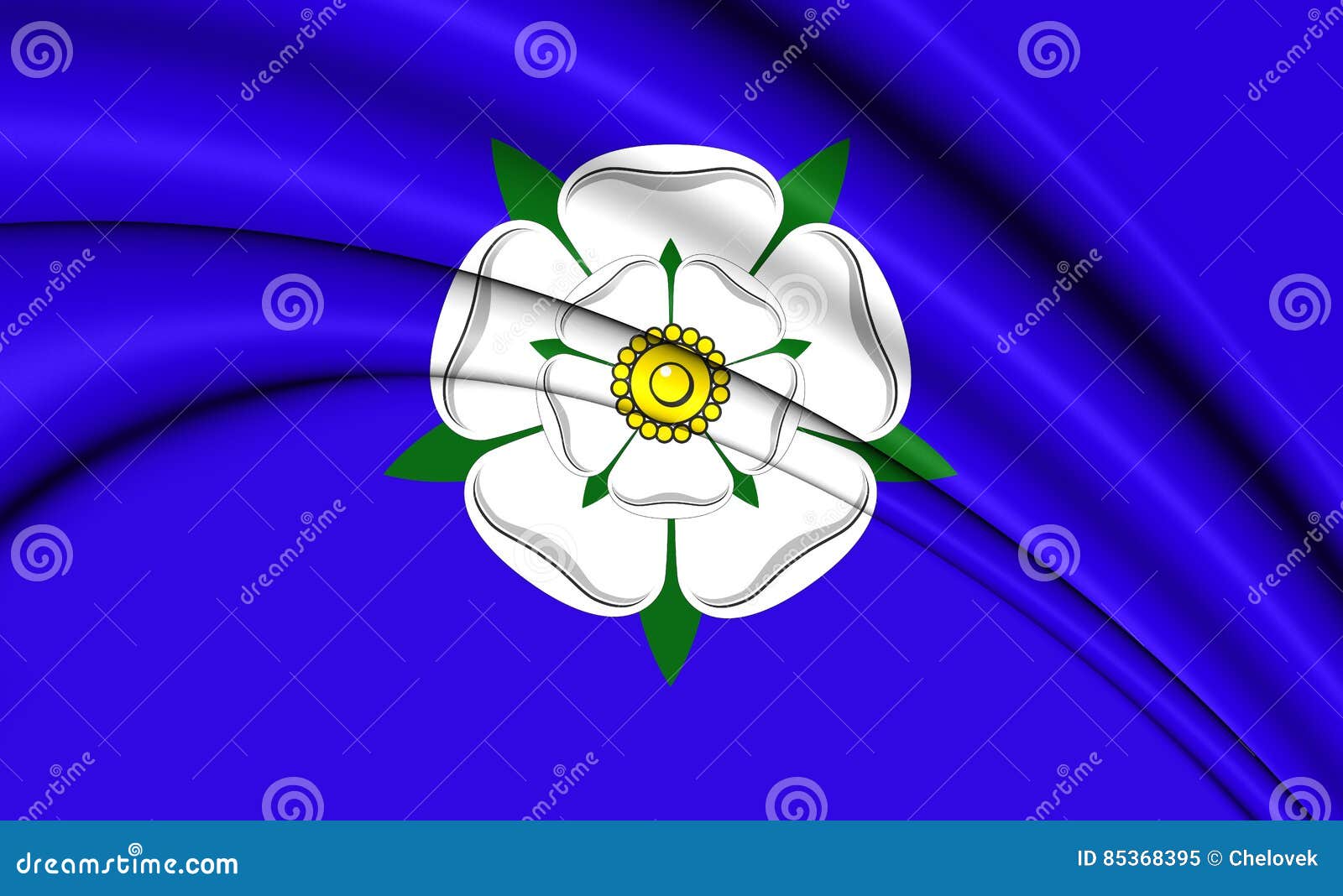 3D Flag of Yorkshire, England. Stock Illustration - Illustration of ...