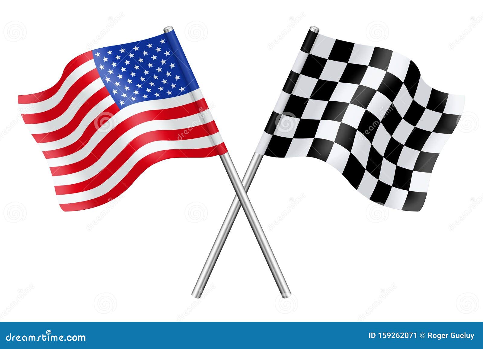 Checkered Flags Cartoon Vector | CartoonDealer.com #53745407