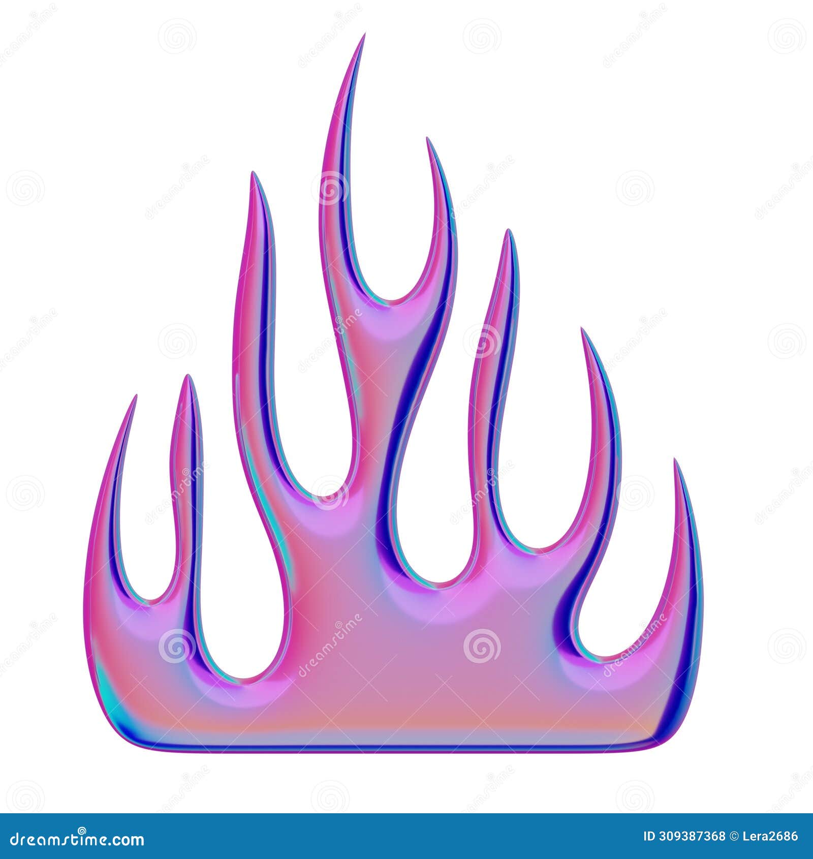 3D Flame. Trendy Y2K Element. Iridescent Colorful Burning Fire Shape ...
