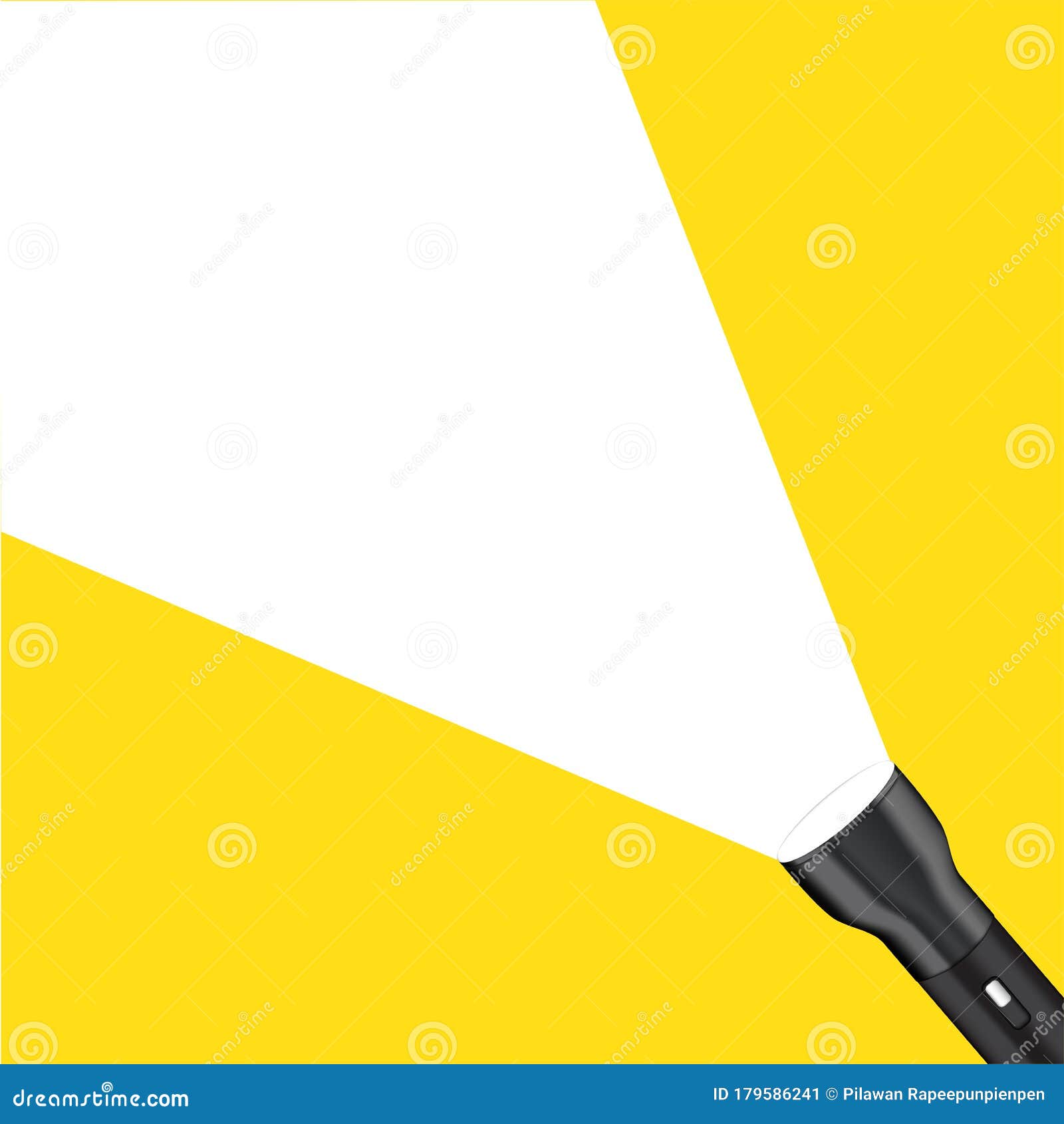 3D Flashlight with Projection Spotlight on Banner Vector Illustration ...