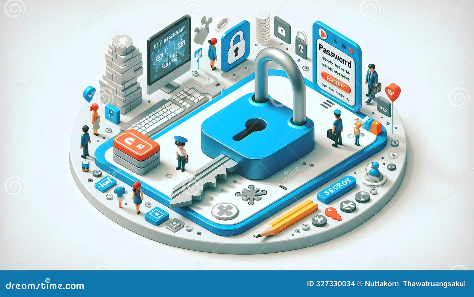 3d Flat As Password Protection Icon with a Key Concept As Vector ... 3d Flat As Password Protection Icon with a Key Concept As Vector ...