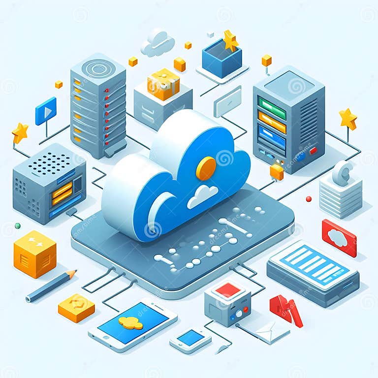 3d Flat Icon As Cloud Computing Integration with Legacy Systems and ...