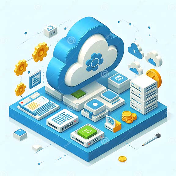 3d Flat Icon As Cloud Computing Integration with Legacy Systems and ...