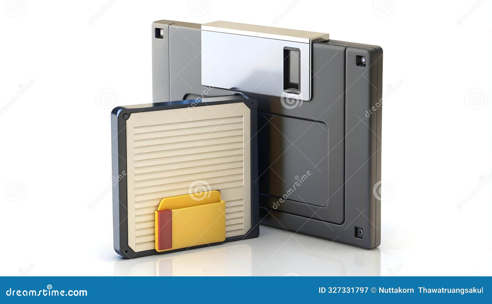 3d Flat Icon As Floppy Disk with Obsolete Certificate and Old Computer ...