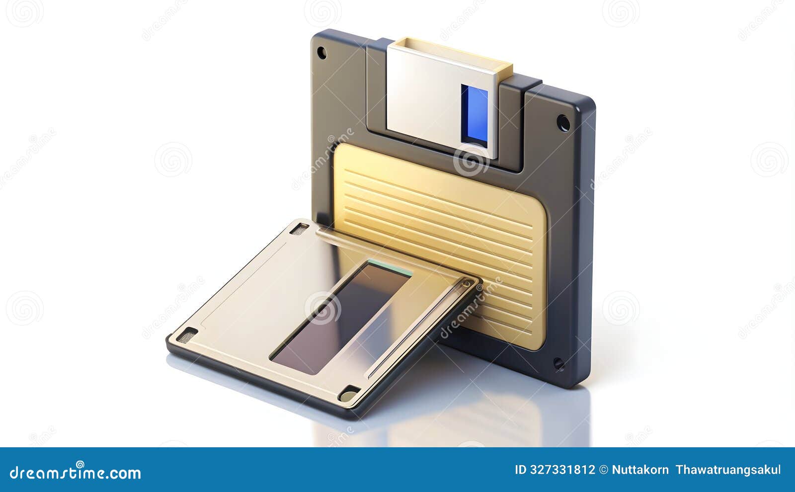 3d Flat Icon As Floppy Disk with Obsolete Certificate and Old Computer ...