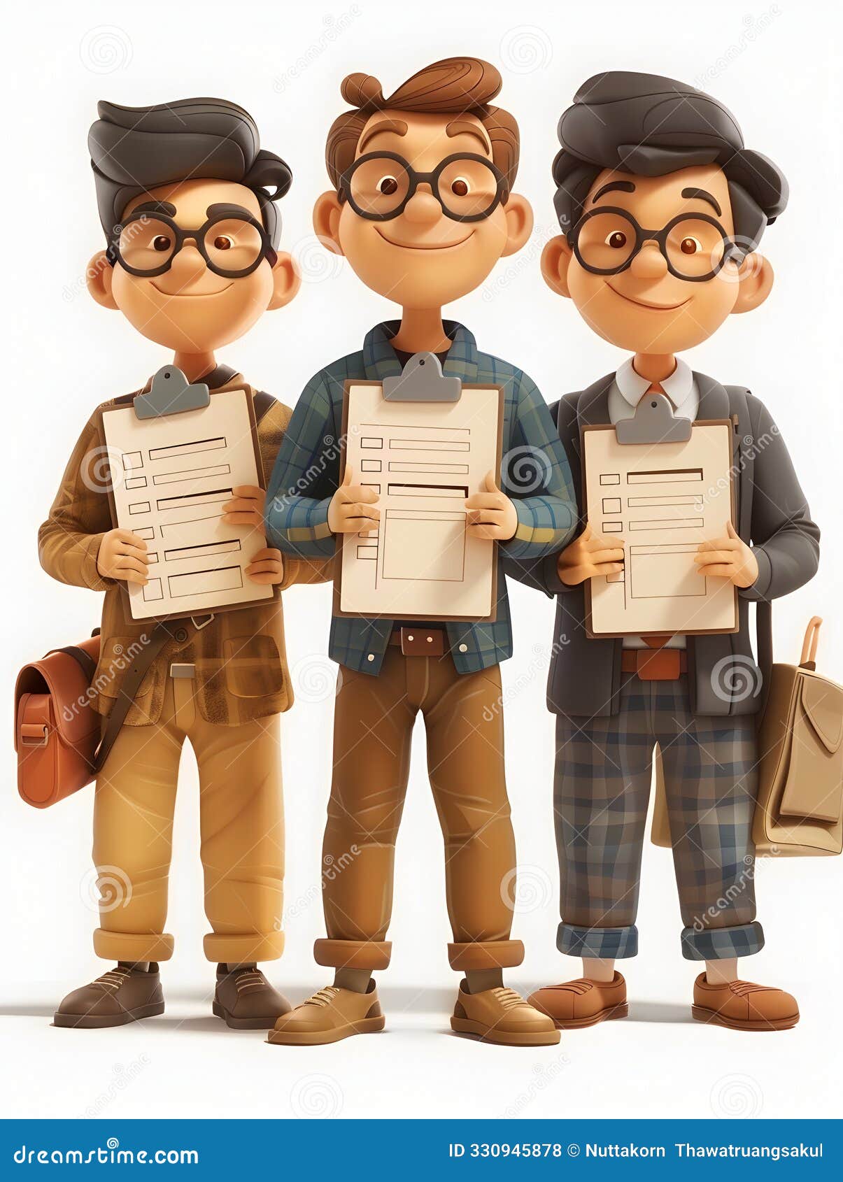 3d Flat Icon As Operations Team with Checklists and Clipboards Concept ...