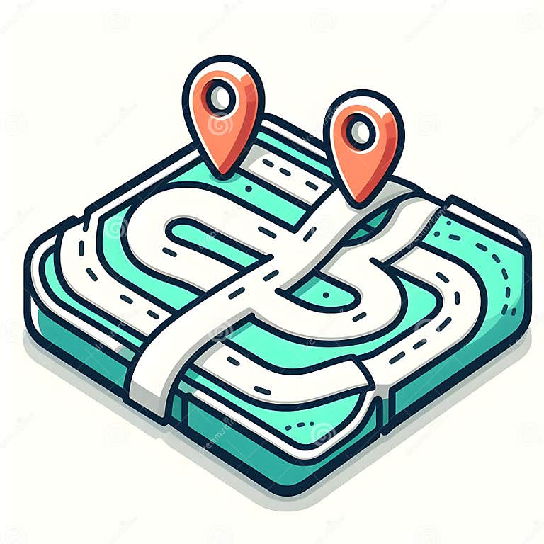 3d Flat Icon As Roadmap Symbol with Blank Area for Personalized ...