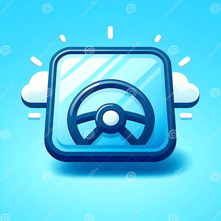 3d Flat Icon As Windshield Icon with Copy Space on a White Background Concept As a Vector Image ...