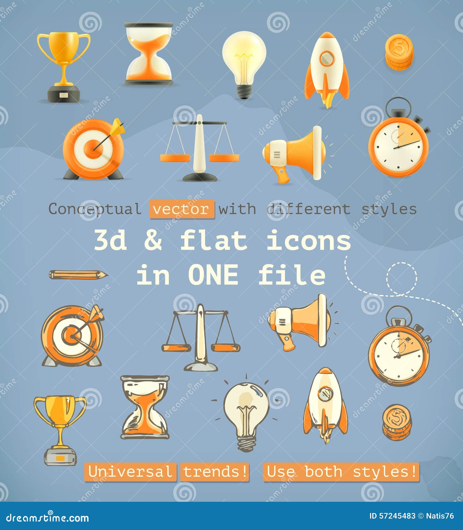 3d and flat set icons stock vector. Illustration of apps - 57245483