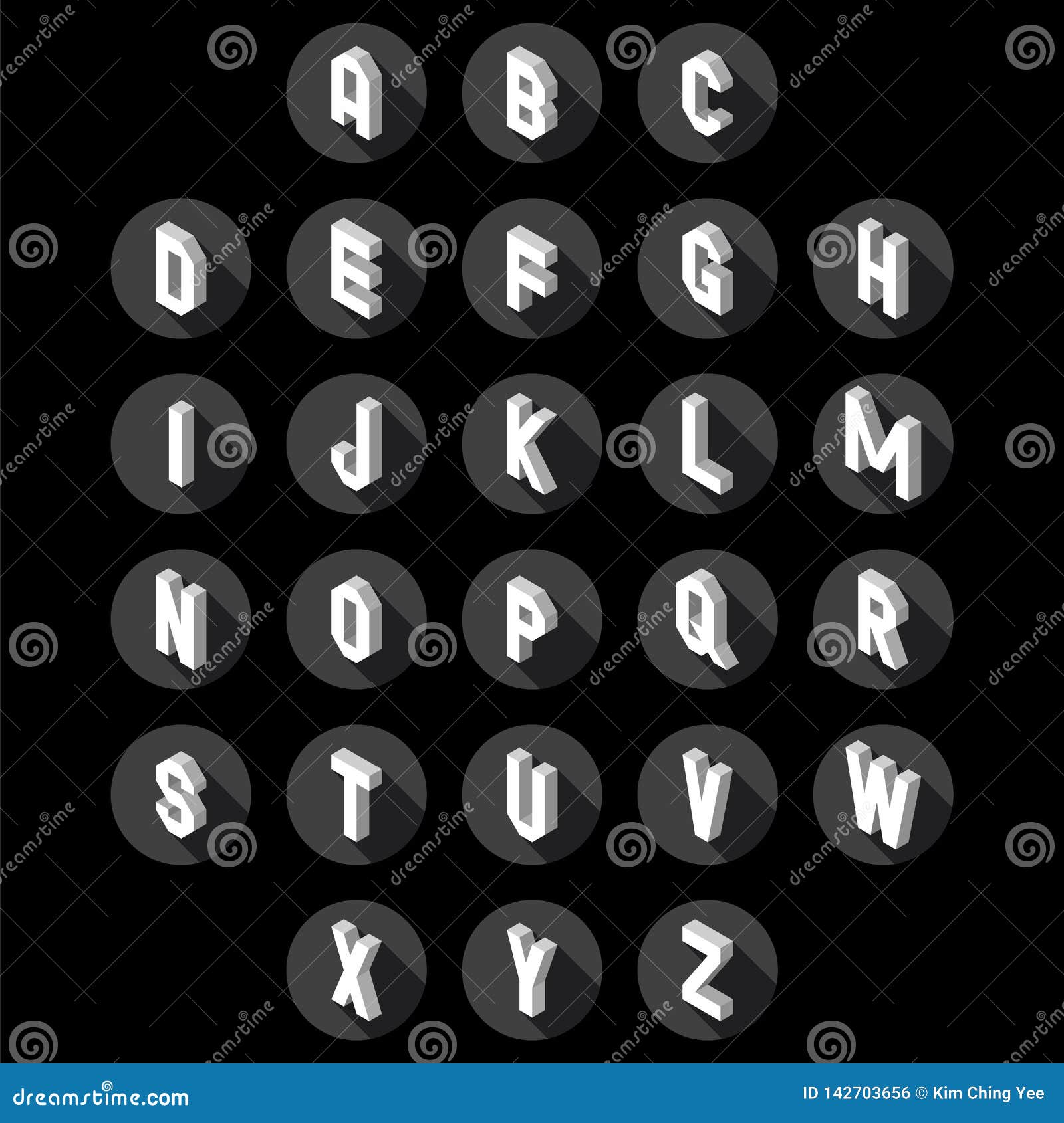 3D Flat Style Font. Set of Alphabet Letters Stock Vector - Illustration ...