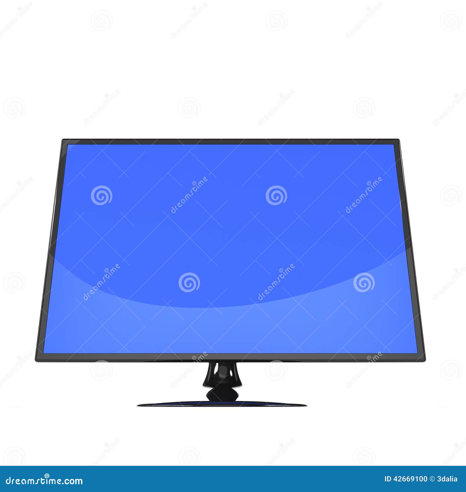 3d Flatscreen Lcd Television Monitor Stock Illustration - Illustration ...