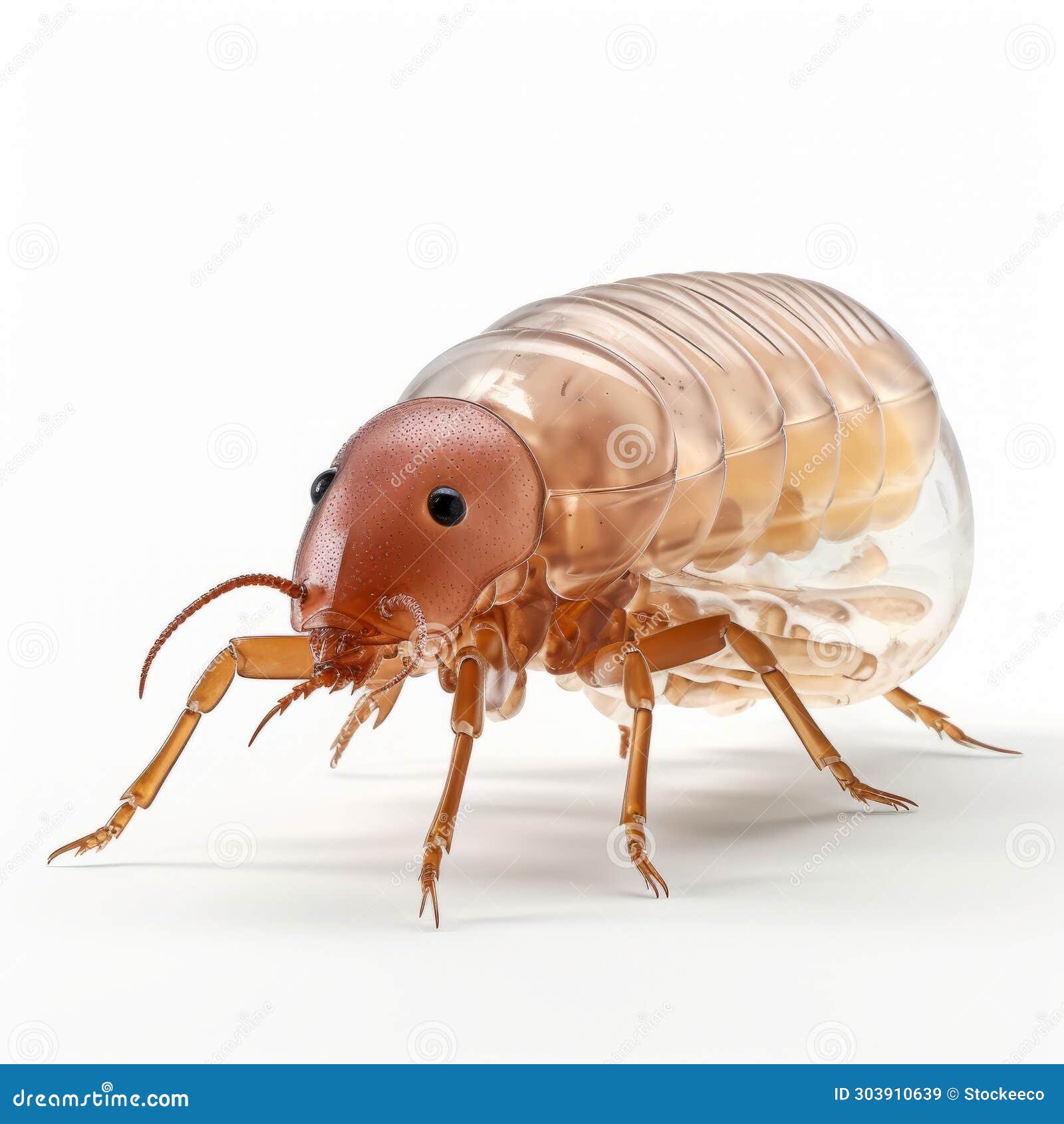 3d Flea Rendering on White Background Stock Illustration - Illustration ...