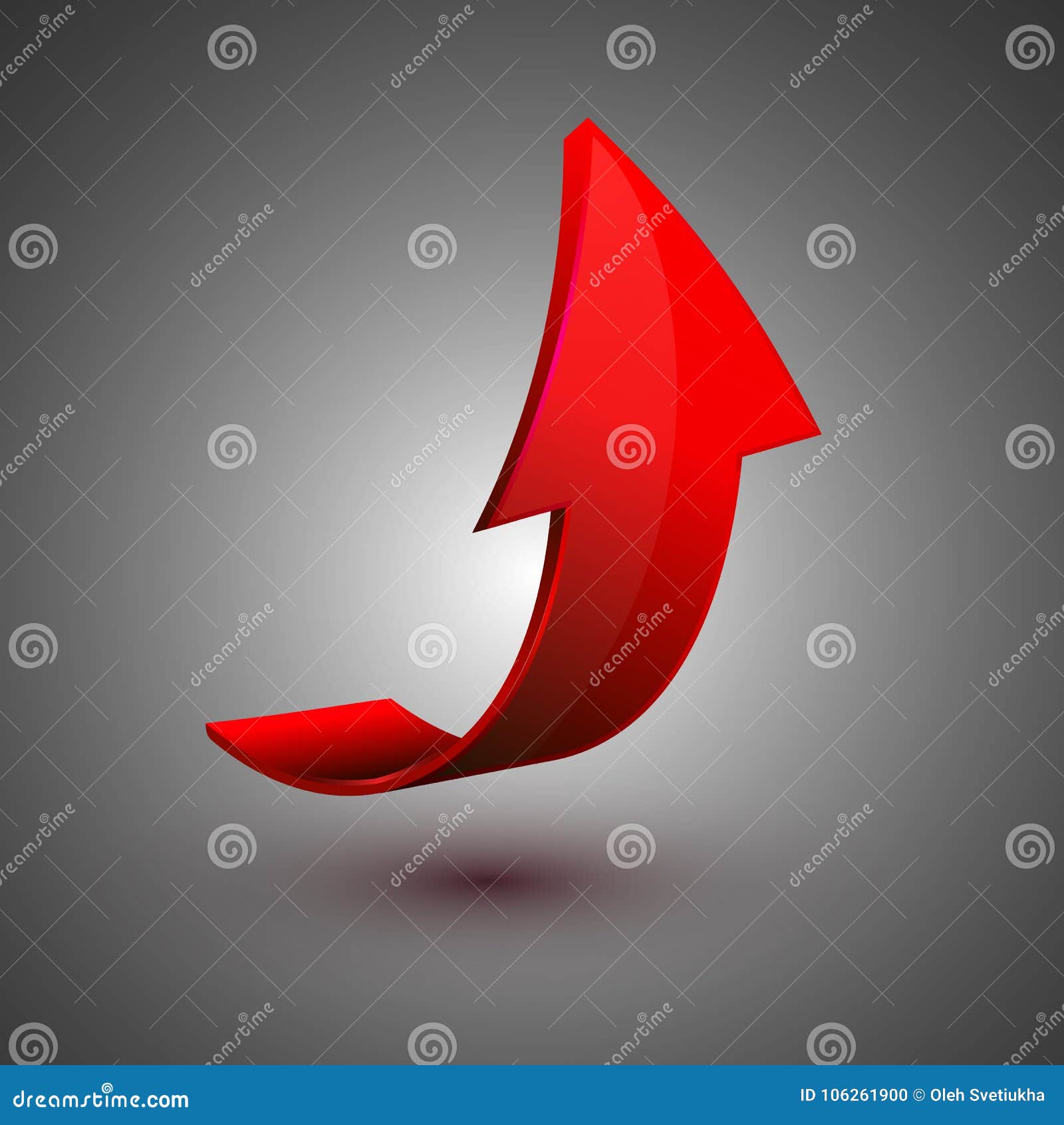 3d flecha roja, vector ilustración del vector. Ilustración de fondo ...