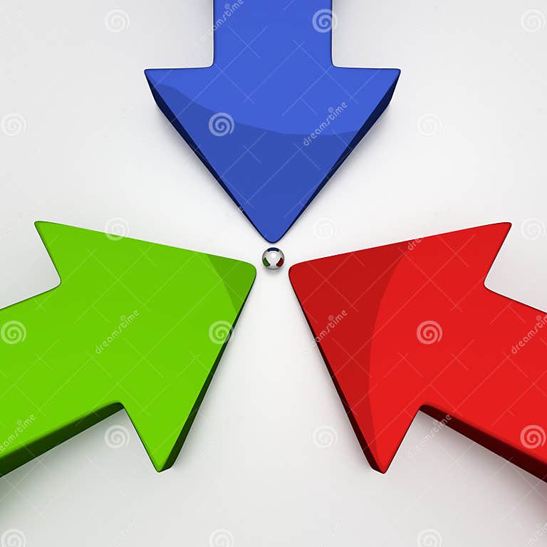 3D Flechas - 3 Colores - Meta Stock de ilustración - Ilustración de ...