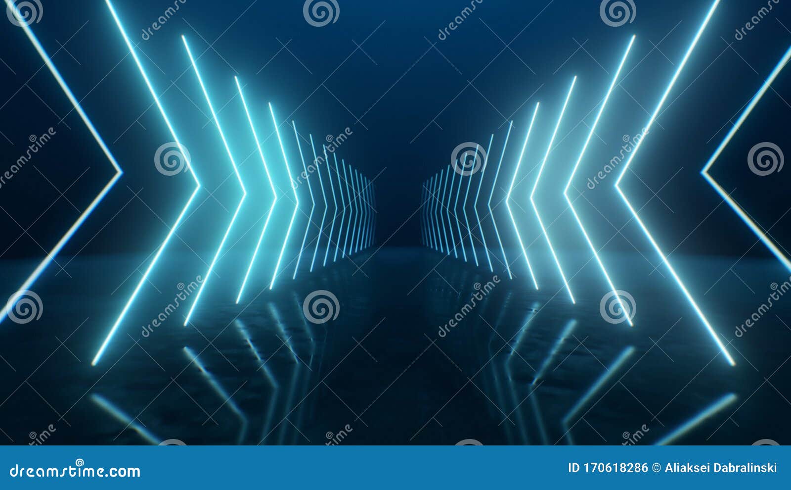 3d Flechas Neon En Perspectiva Stock de ilustración - Ilustración de ...