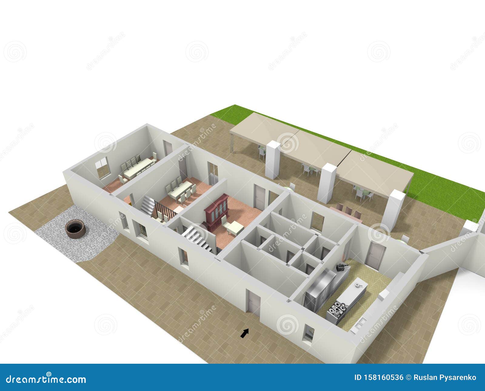 3d Floor Plan . Floor Plan. Color Floor Plans 3d Stock Illustration ...