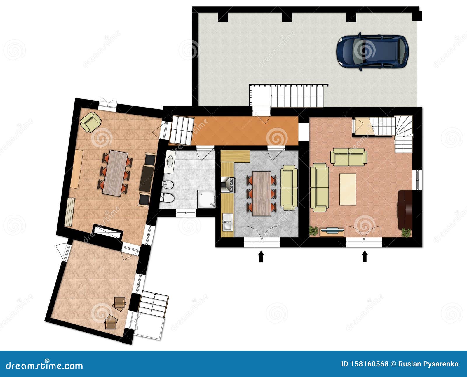 3d Floor Plan . Floor Plan. Color Floor Plans 3d Royalty-Free Stock ...