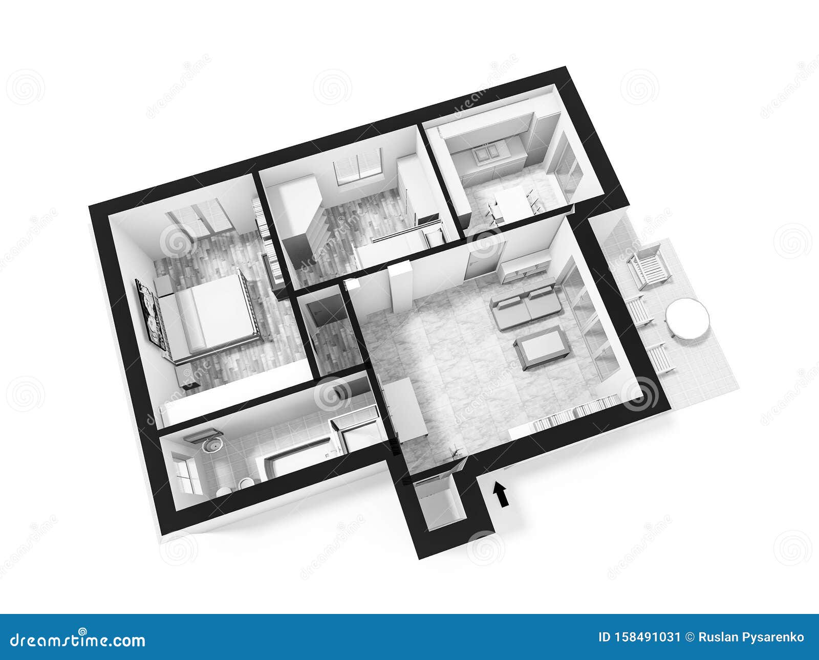 Floorplan 3d . Floor Plan. Color Floor Plans 3d Royalty-Free Stock ...