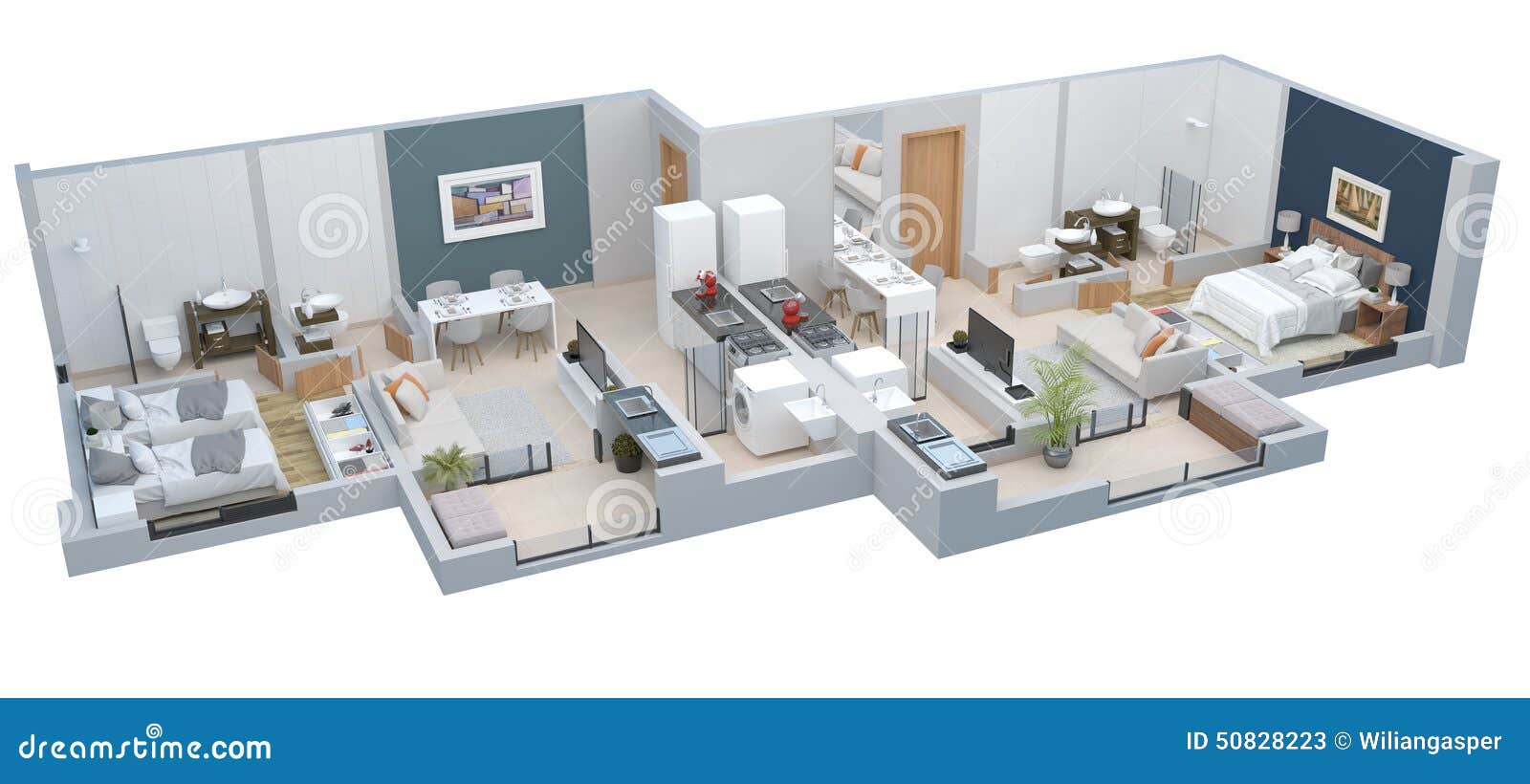 3D Floor Plan stock illustration. Illustration of point - 50828223