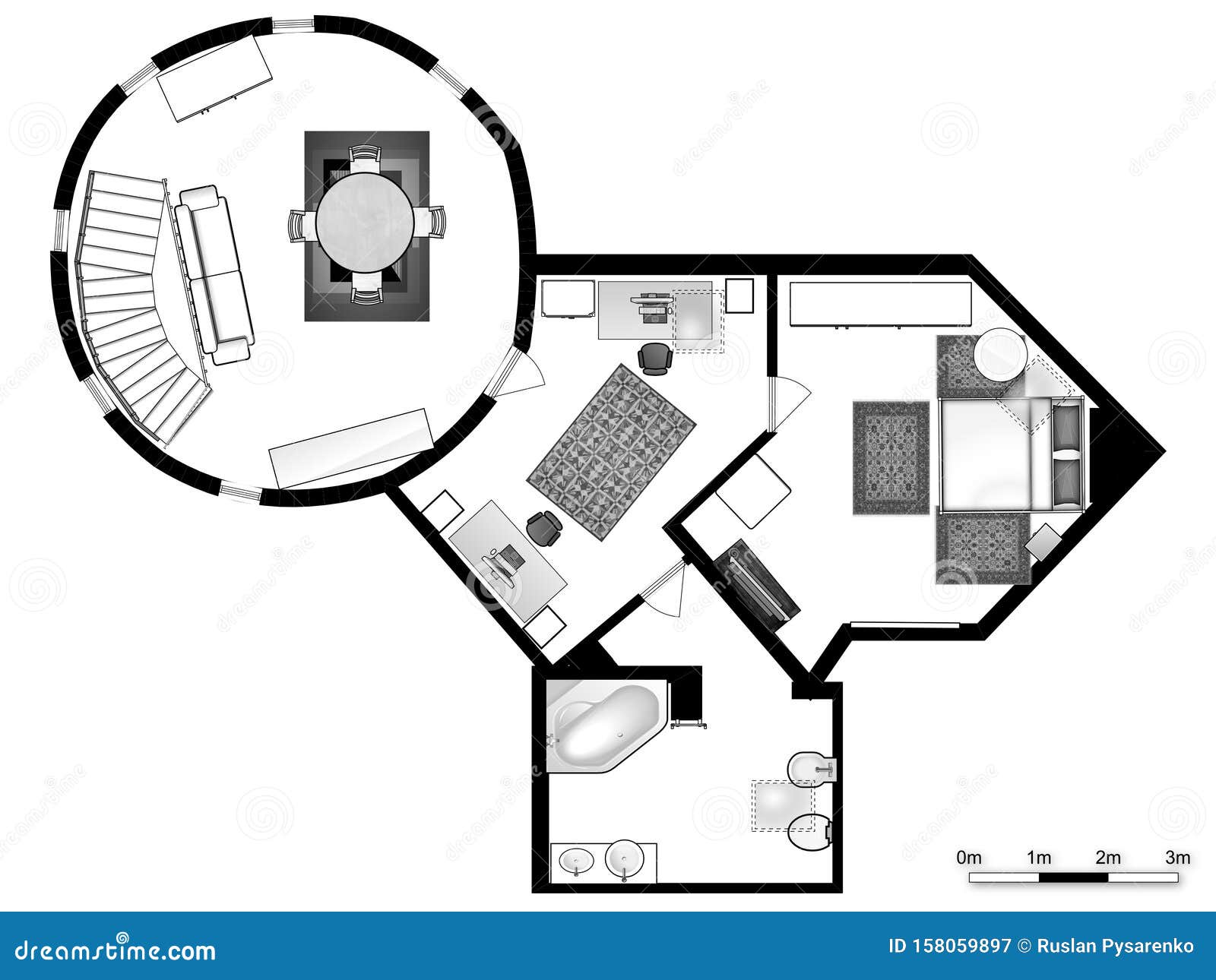 Scale Floorplan Illustration. Floor Plan. Ffloorplanner Stock ...