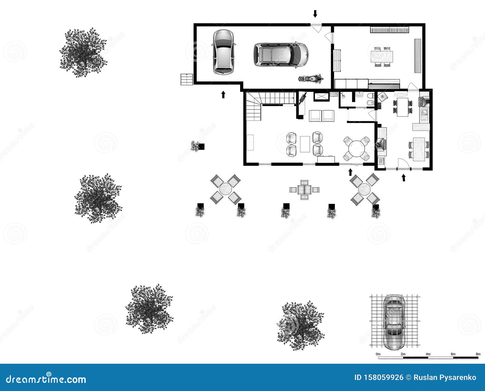 Scale Floorplan Illustration. Floor Plan. Ffloorplanner Stock ...